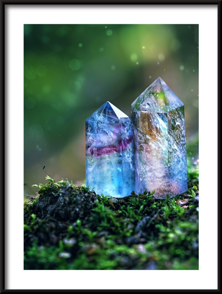 Poster Crystals in Greenery - Fototapetenwelt.de