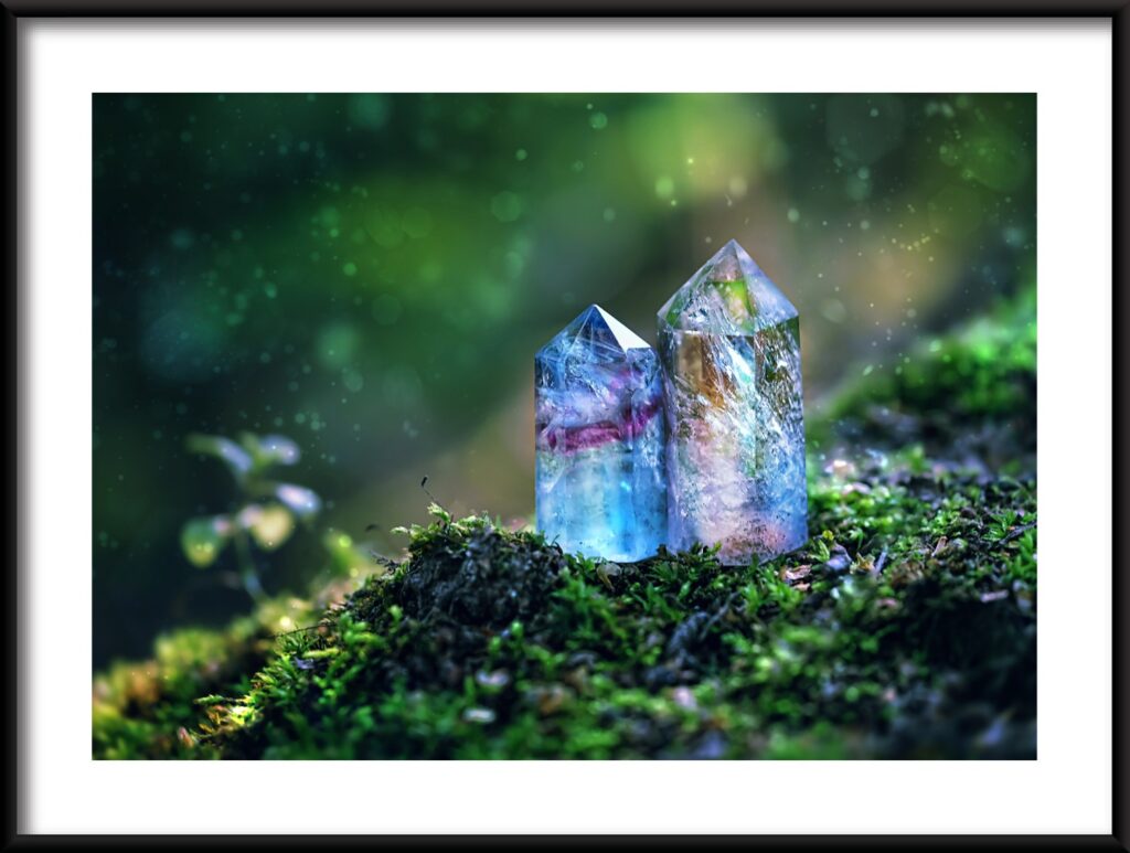 Poster Crystals in Greenery - Fototapetenwelt.de