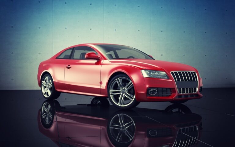 Bild Auto in Rot - Fototapetenwelt.de